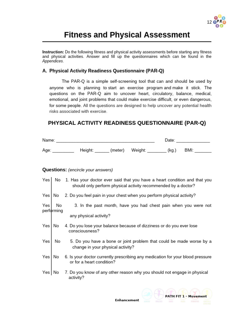 Fitness Readiness and Assessment Guide | PDF | Physical Fitness ...