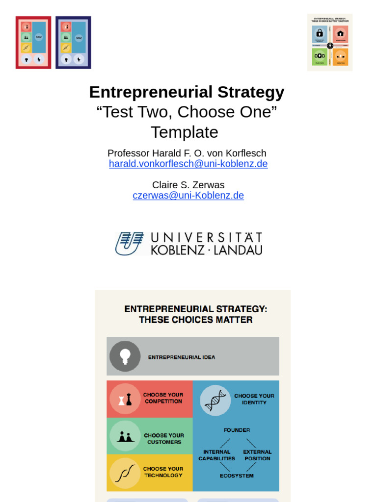 Entrepreneurial Strategy Template | PDF