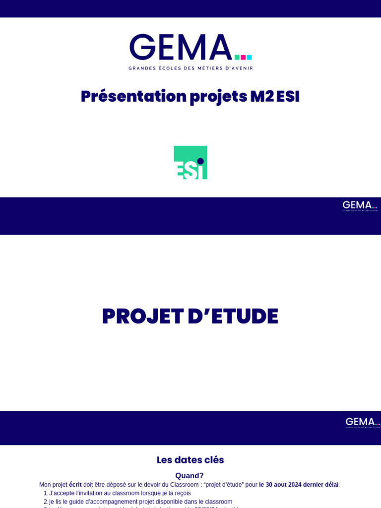 Projets M2 ESI : Guide et Dates Clés | PDF | Environnement naturel ...