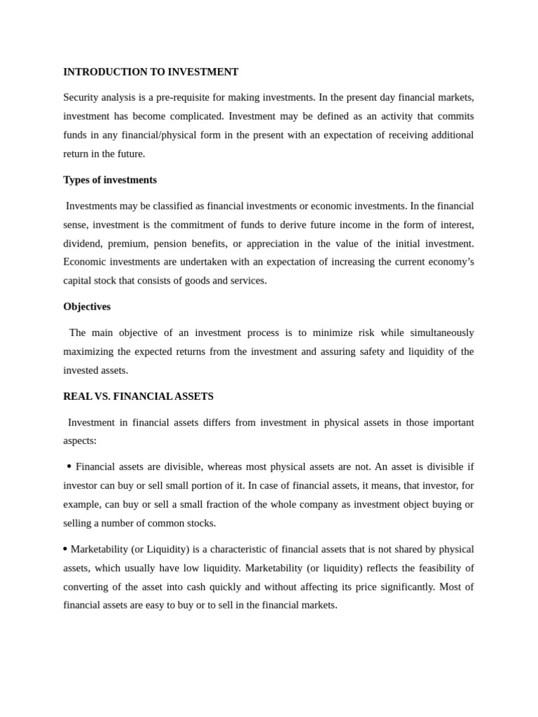 Investment Basics: Types & Strategies | PDF | Investing ...
