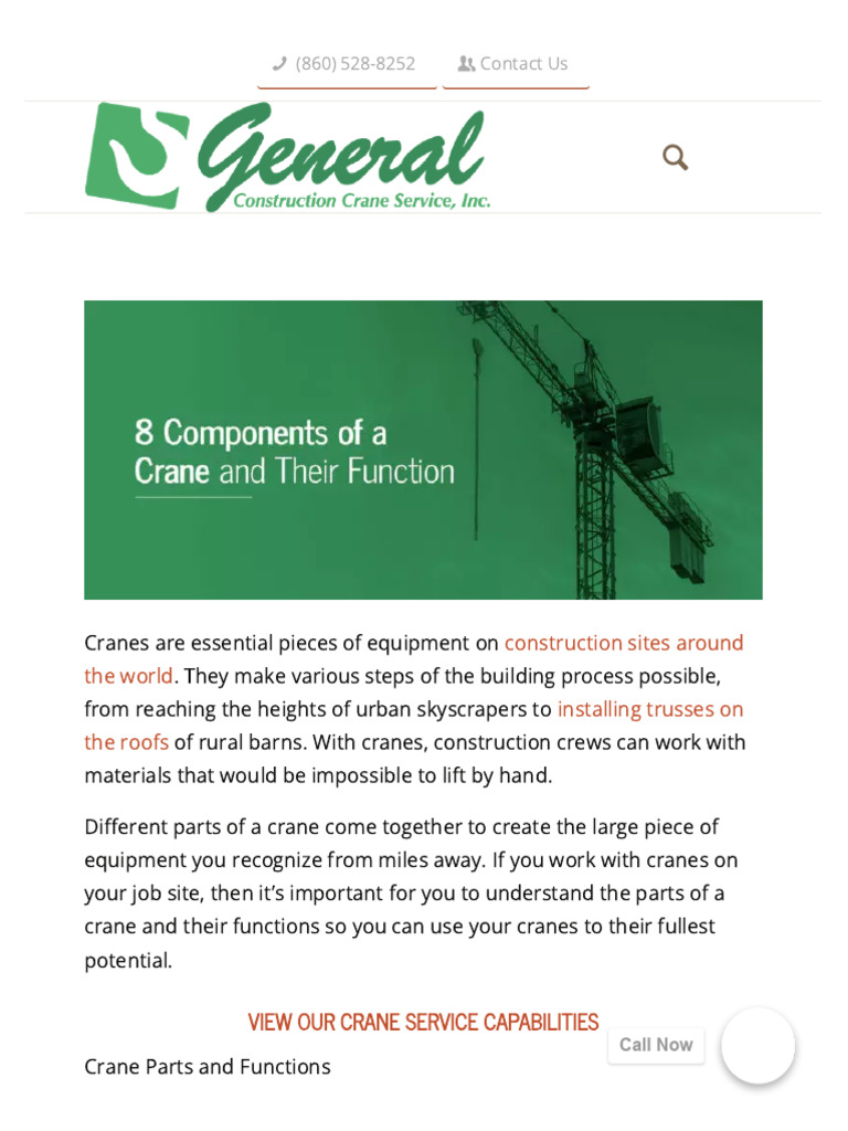 Crane Parts and Their Functions Explained | PDF | Crane (Machine ...