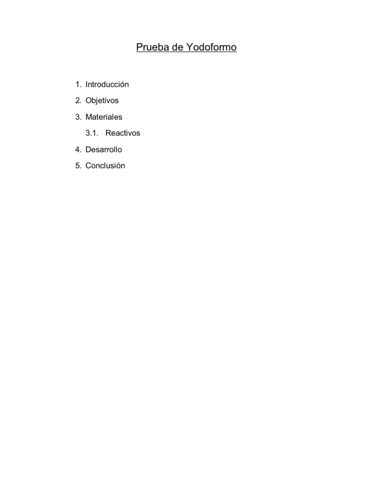 Prueba de Yodoformo | PDF