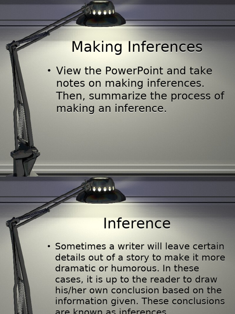 Inferences Ppt and Tasks | PDF | Inference