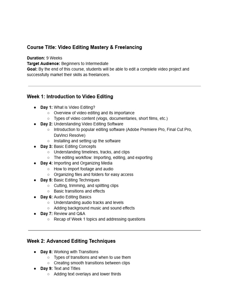 Video Editing Mastery & Freelancing | PDF | Editing | Social Media Video Editing Mastery & Freelancing | PDF | Editing | Social Media