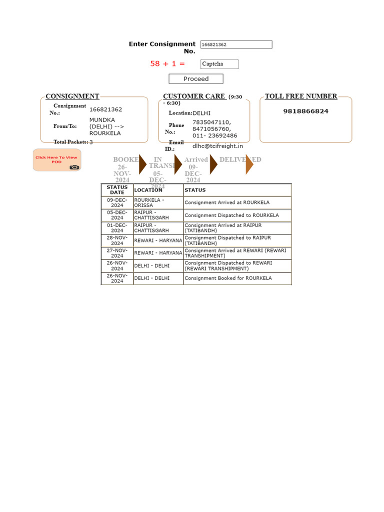 __ TCI Freight OnLine System __ | PDF