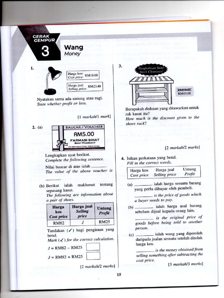 Math Darjah 6 Bab 3 Wang Part 6 | PDF
