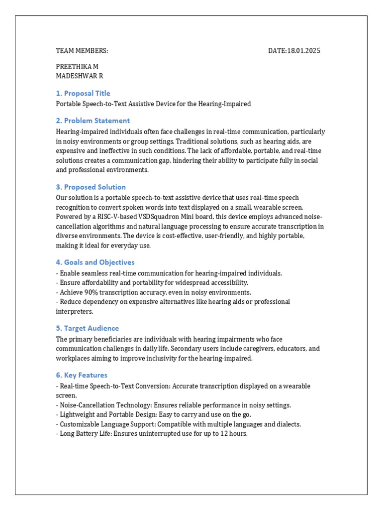 Hackathon Proposal Submission | PDF | Speech Recognition | Analog To ...