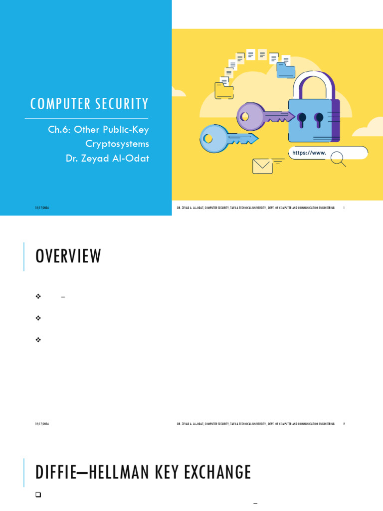 Ch6-Other Public Key ENcryption Protocols | PDF | Key (Cryptography) | Public Key Cryptography