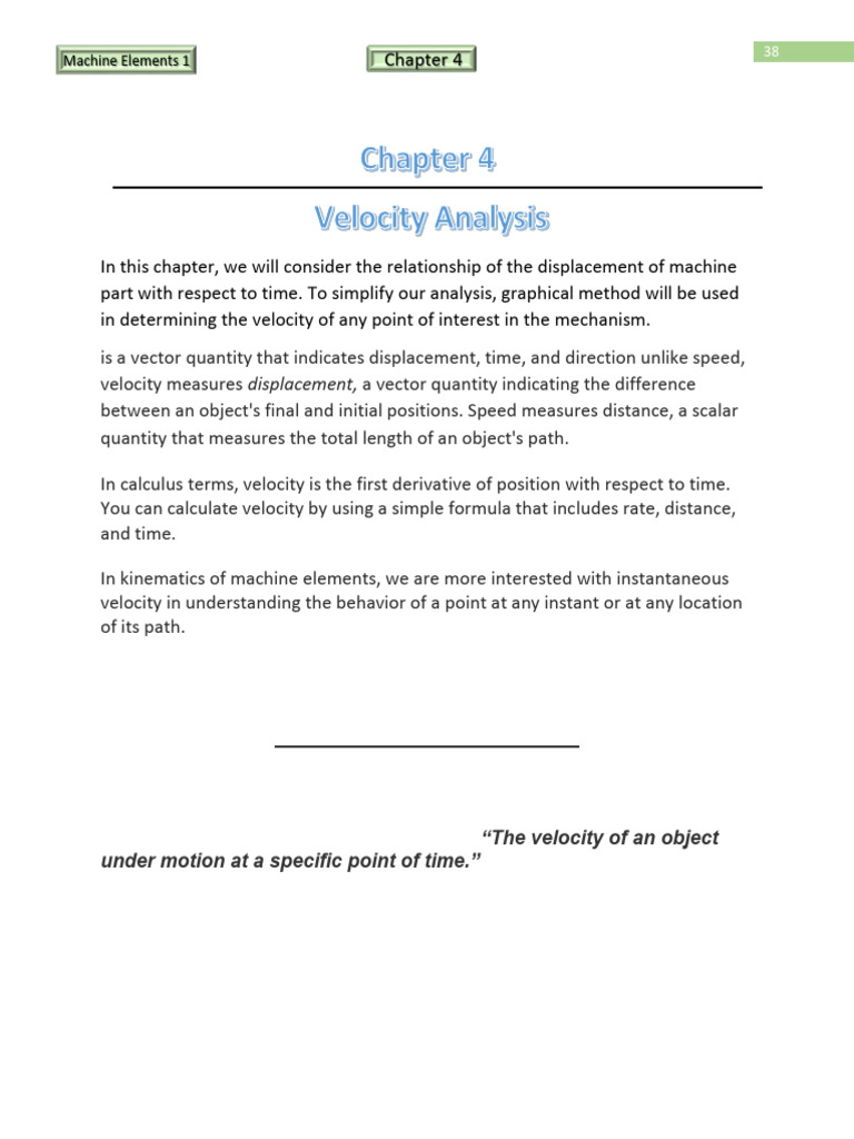 Instantaneous Velocity in Machine Elements | PDF | Velocity | Rotation