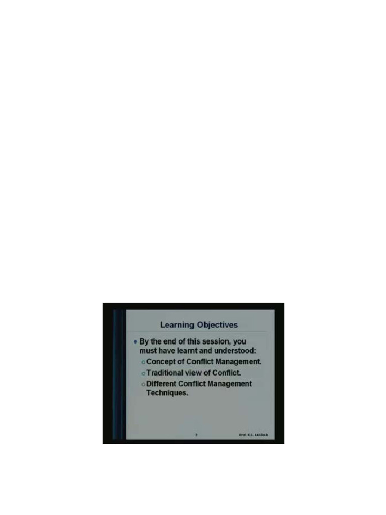 Lec35 Conflict Management - I | PDF | Psychology | Psychological Concepts