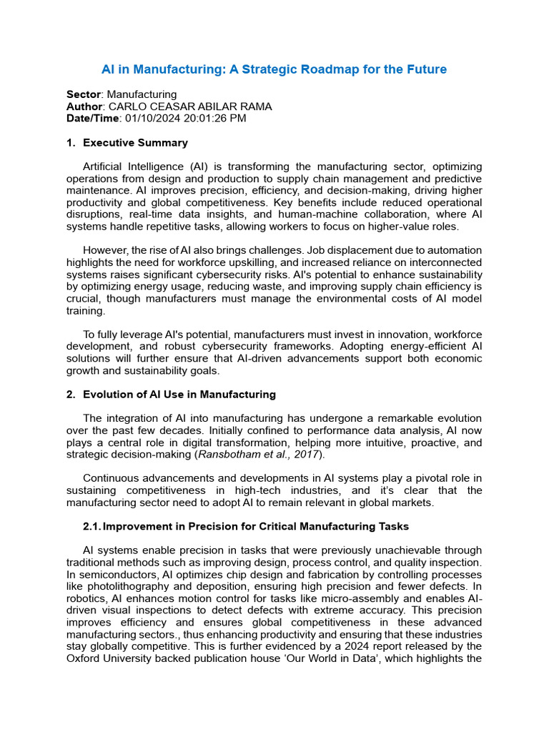 AI-Driven Manufacturing Transformation | PDF | Artificial Intelligence ...