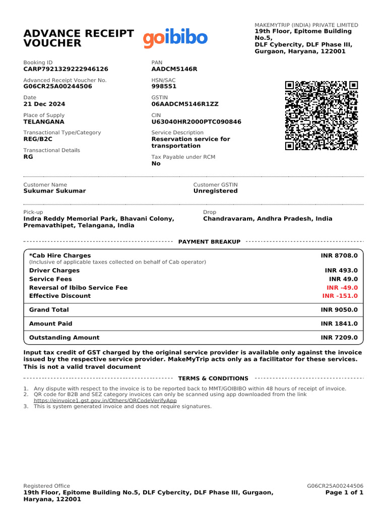 Advance G06cr25a00244506 | PDF | Invoice | Receipt