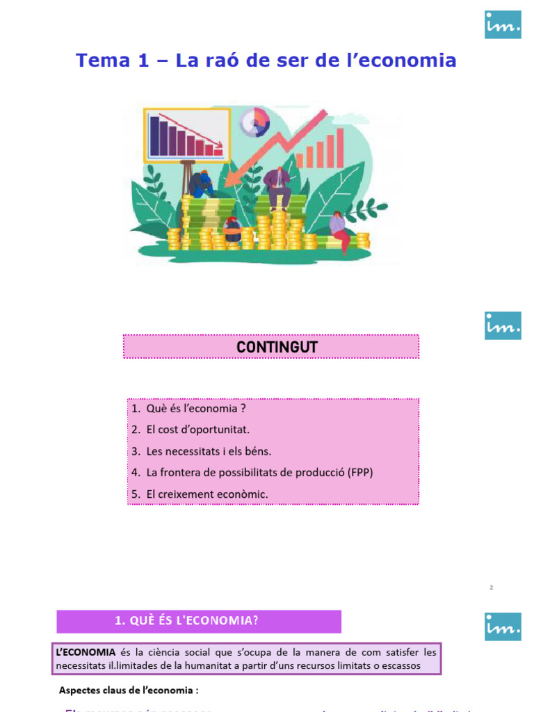 Tema 1 La Raã de Ser de Leconomia - Penjar Power Point-2 | PDF