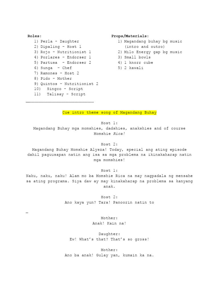 Nutri Lec Script | PDF