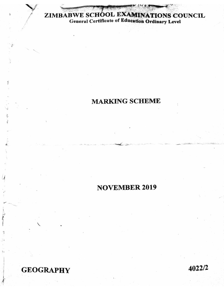GEO O'Level N2019 p2 marking guide | PDF