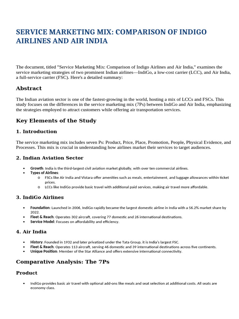 SERVICE MARKETING MIX | PDF | Low Cost Carrier | Marketing