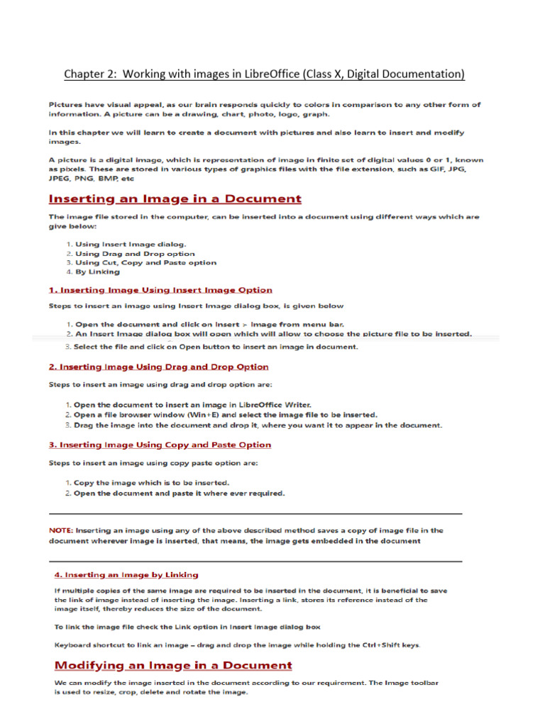 Chapter 2 (Working With Images) Libre Office Base | PDF