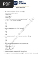 Class 10 CBSE Polynomials Extra Questions | PDF