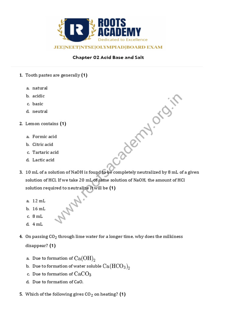 Acid, Bases, and Salts Overview | PDF | Acid | Sodium Hydroxide