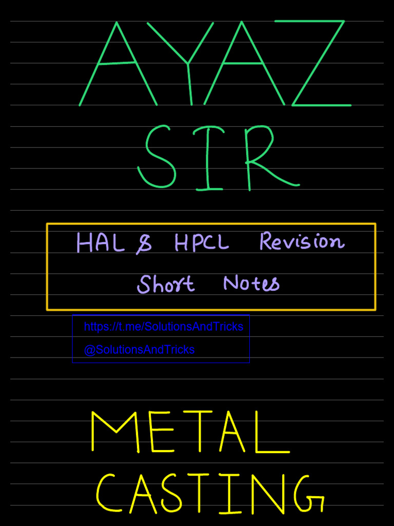 Manufacturing Theory by AYAZ Sir | PDF