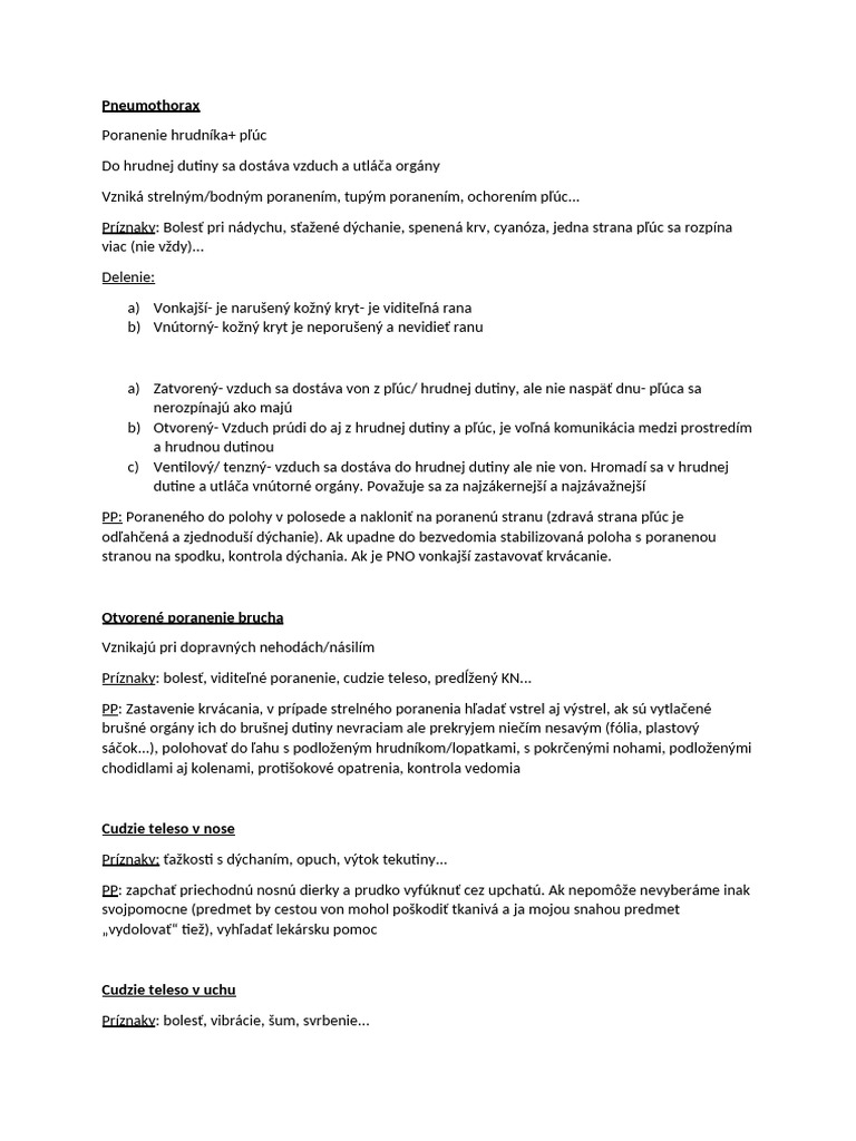 PP2 - Úrazové Stavy | PDF