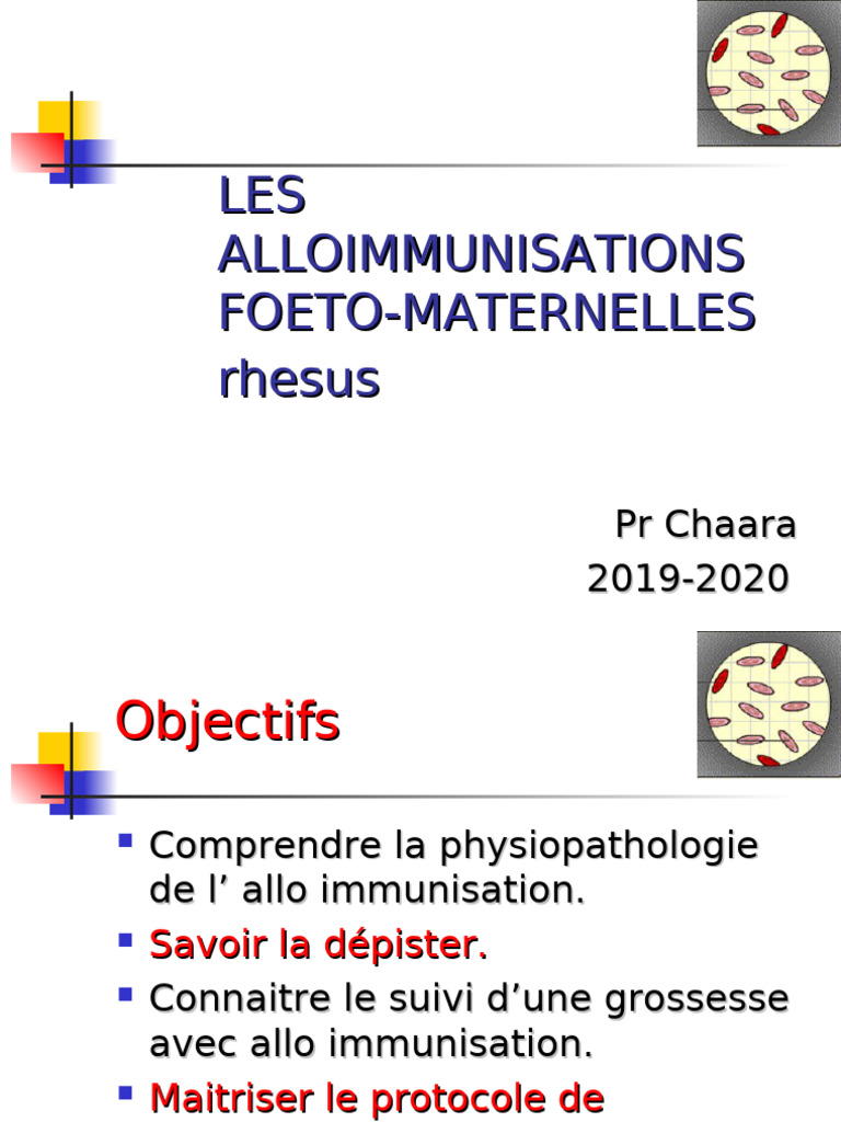 isoimmunisation 2019 2020 | PDF | Pathologie clinique | Sang