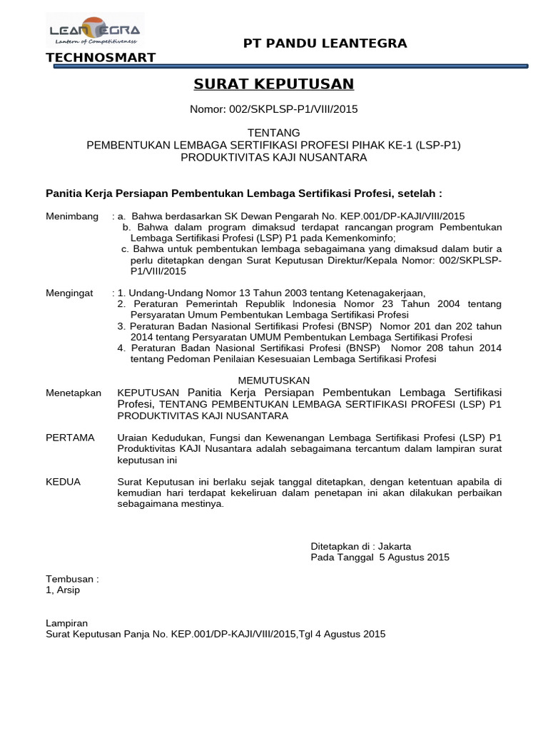 4.7 Sk Pendirian Lsp | PDF