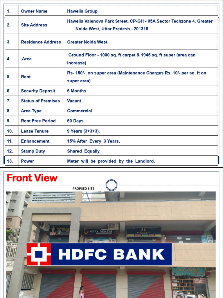 HDFC BANK - Hawelia Valenova Techzone 4 Greater Noida West Option-1 | PDF