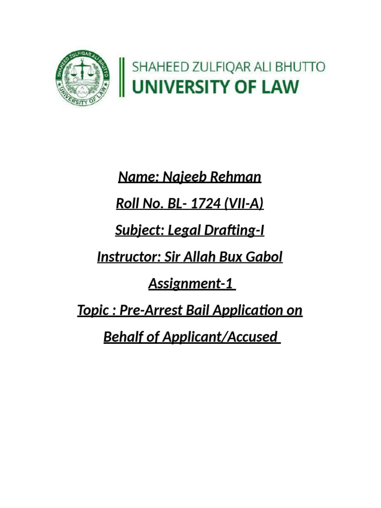 Legal Drafting Assignment | PDF