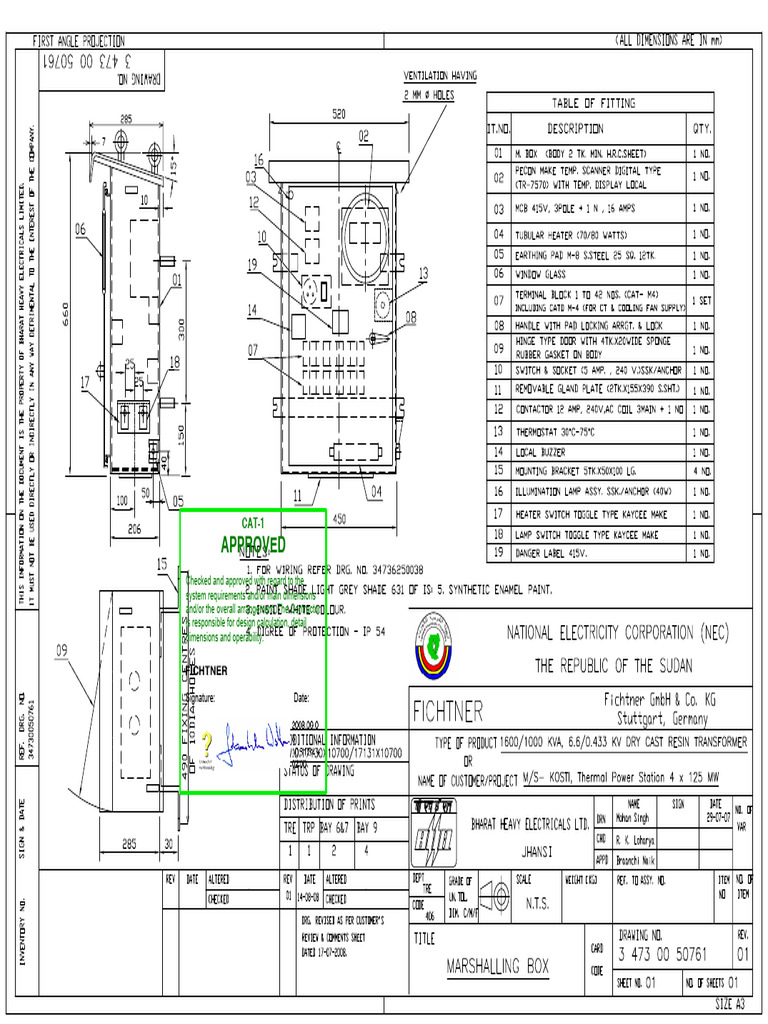 Kva, 6.6.433 KV Dry Cast Resin Transformer Marshalling Box | PDF