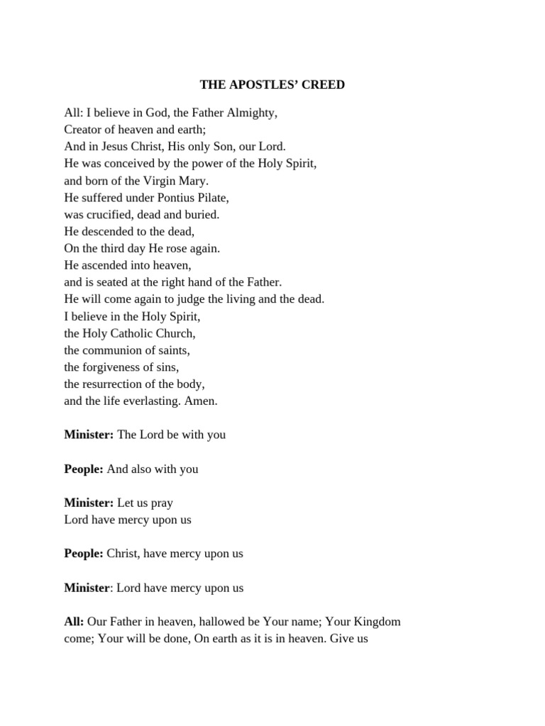 The Apostles Creed | PDF