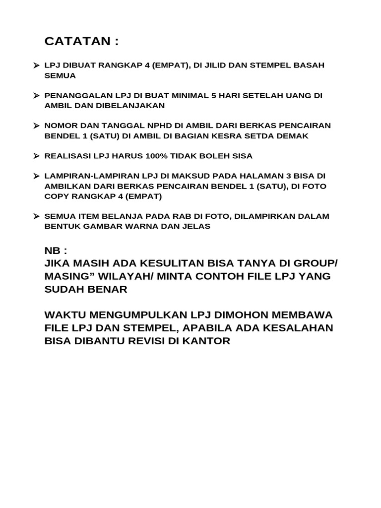 Form LPJ Bantuan Hibah 2024 | PDF