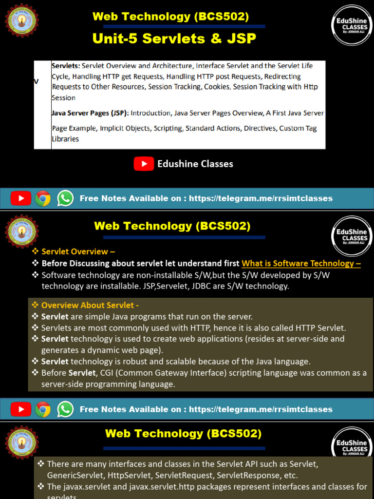 Servlets & JSP for Tech Students | PDF | Http Cookie | World Wide Web