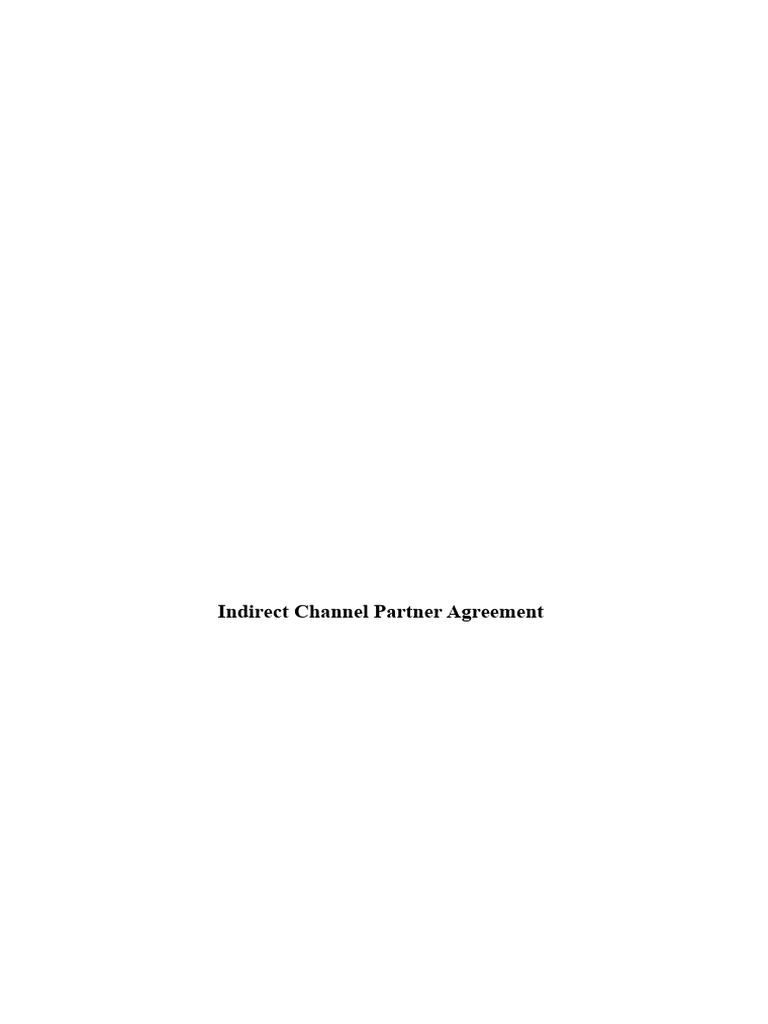 HOLOWITS Indirect Channel Partner Agreement Template V0.1 | PDF ...