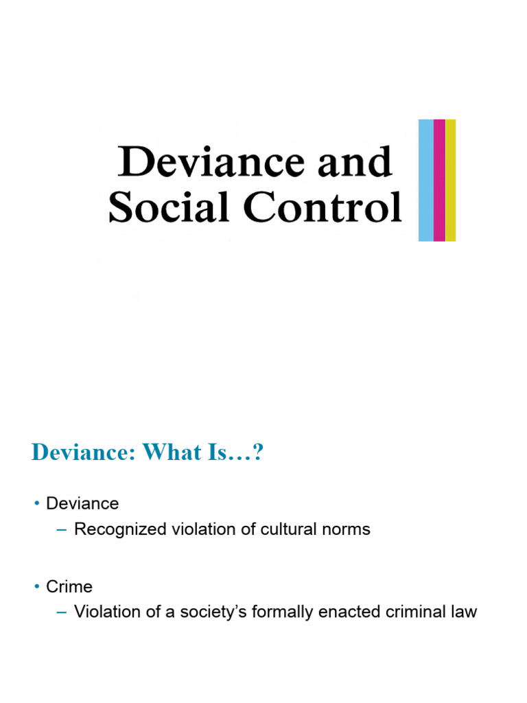 Deviance and Social Control | PDF | Deviance (Sociology) | Crimes