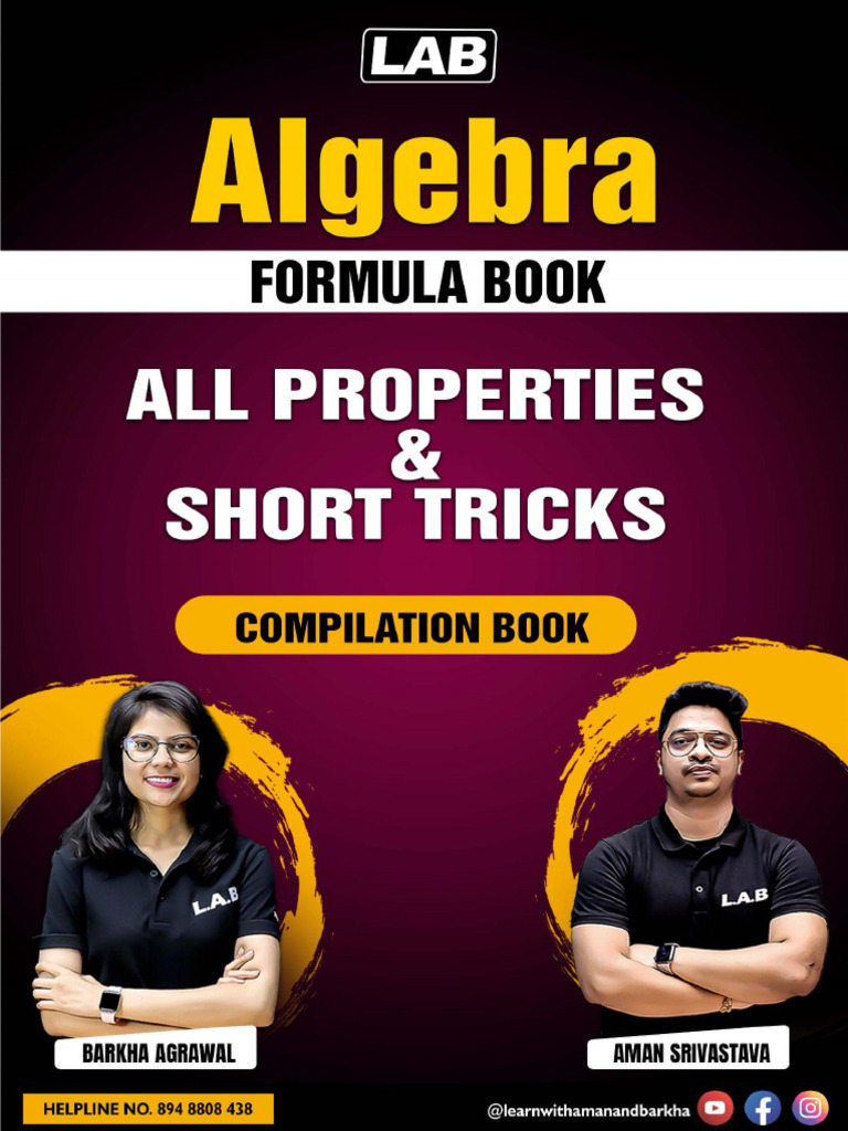 Algebra formula | PDF | Quadratic Equation | Equations