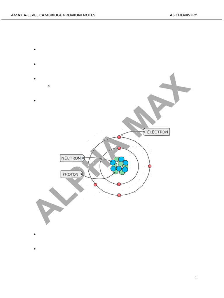 A-Level Chemistry: Atomic Structure Guide | PDF | Atoms | Atomic Nucleus