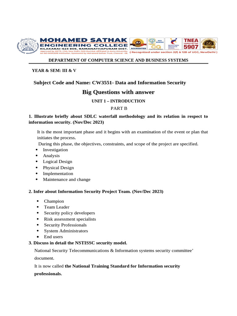 Computer Science Security Guide | PDF | Transport Layer Security | Public Key Certificate