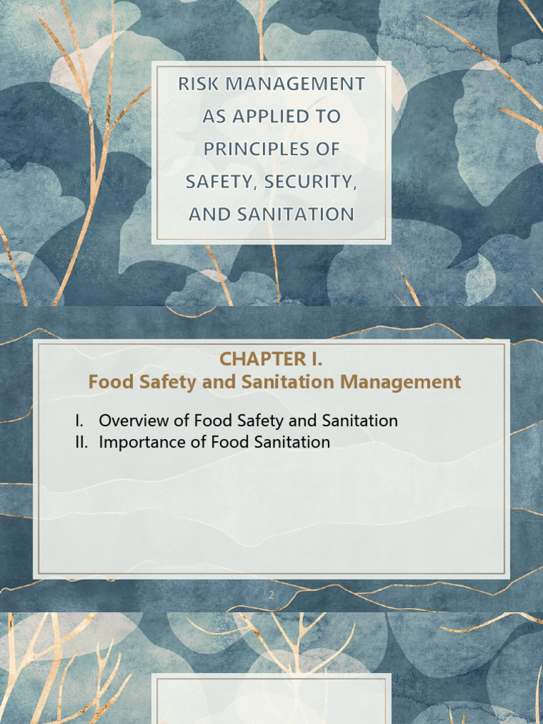 Risk Management Chapter 1 | PDF | Food Safety | Microorganism