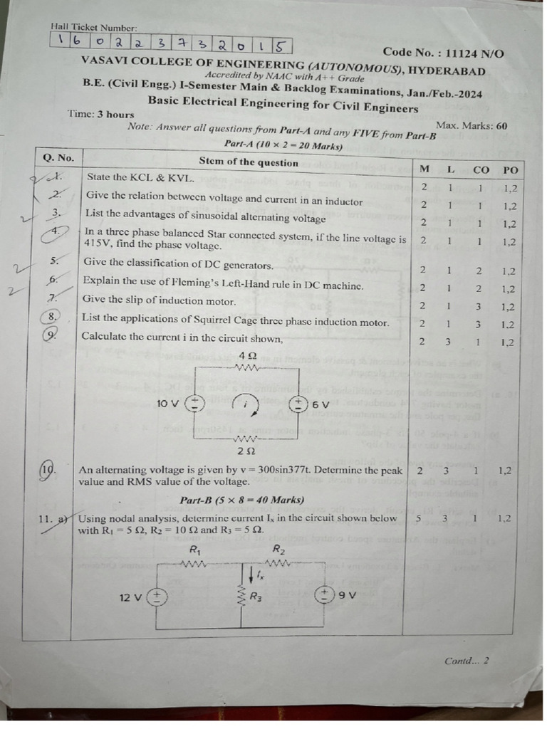 Bee Question Paper | PDF