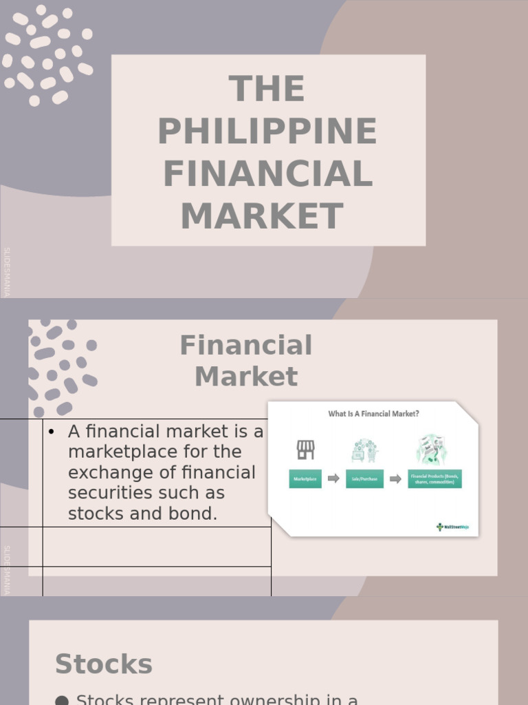 The Philippine Financial Market | PDF | Bonds (Finance) | Money
