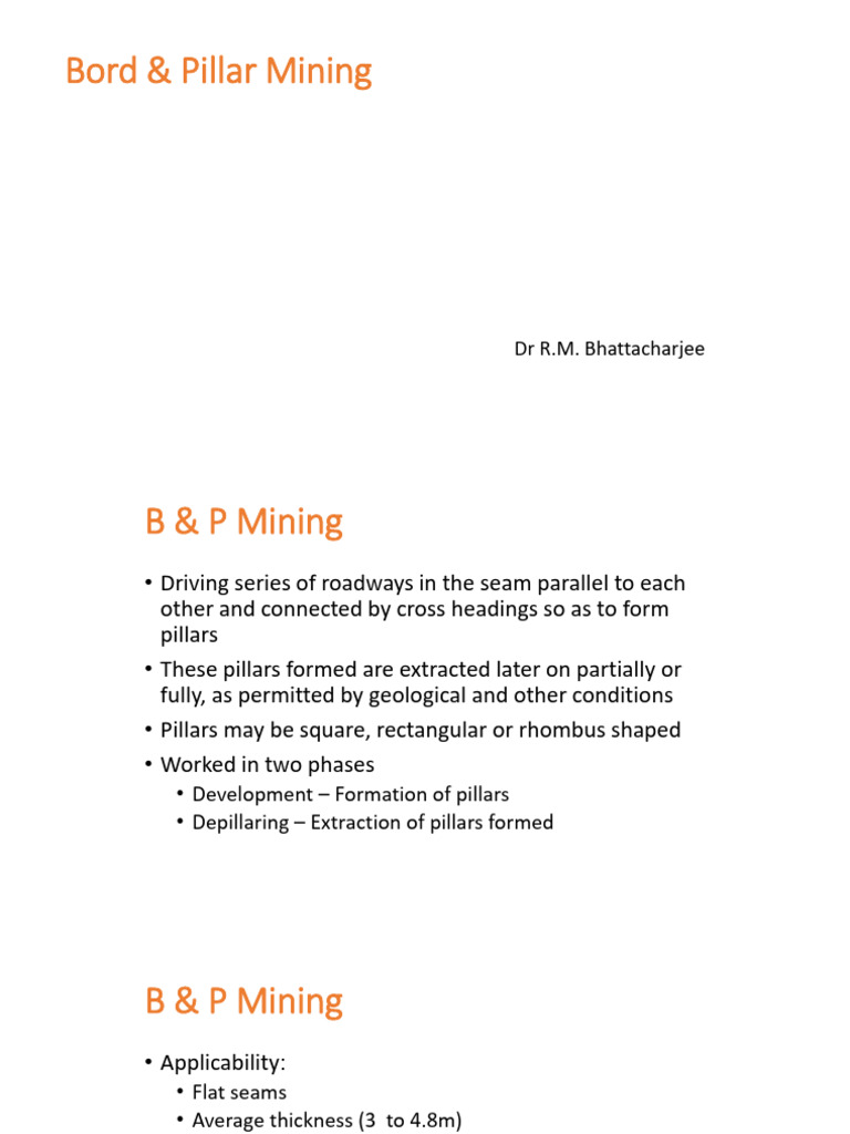Bord Pillar Mining 0 | PDF | Mining