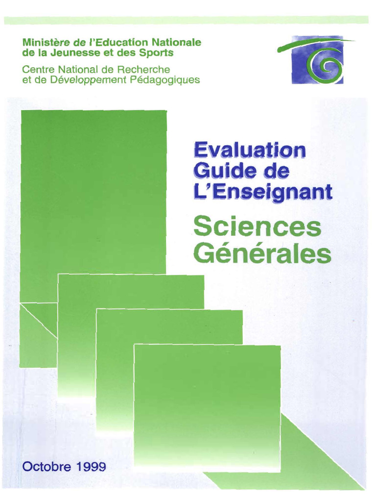 Evaluation Guide de L'enseignant Sciences Generales | PDF
