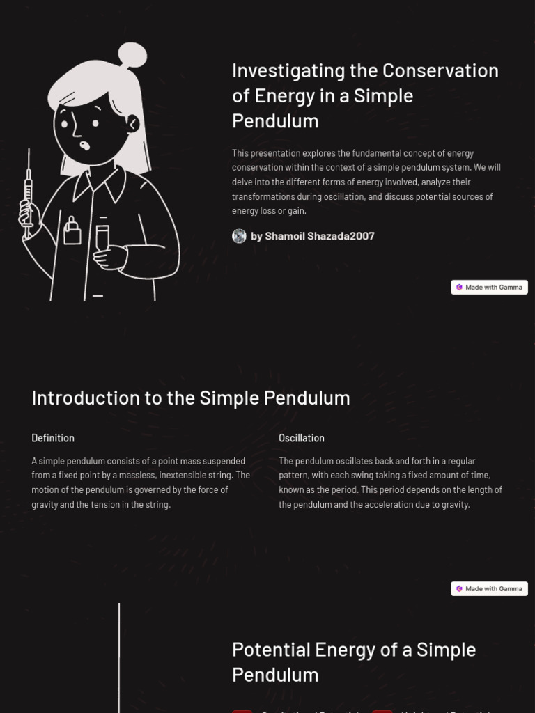 Investigating The Conservation of Energy in A Simple Pendulum | PDF ...