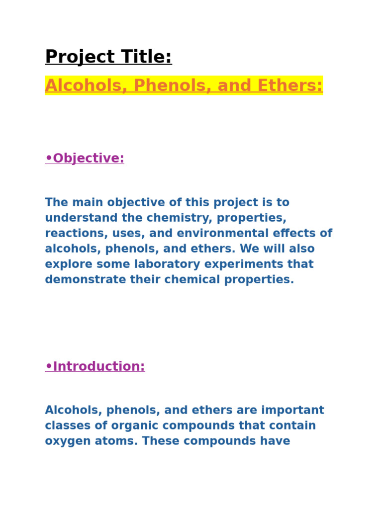 Chemistry Project | PDF | Ether | Ethanol
