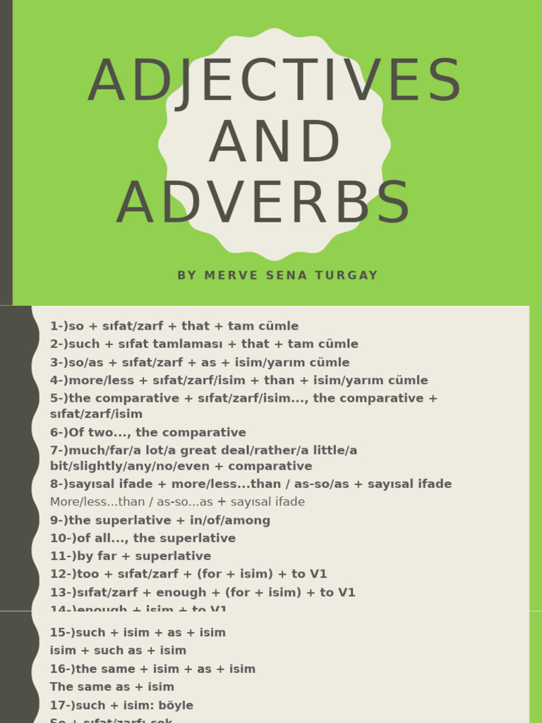 Adjective and Adverbs Rules | PDF