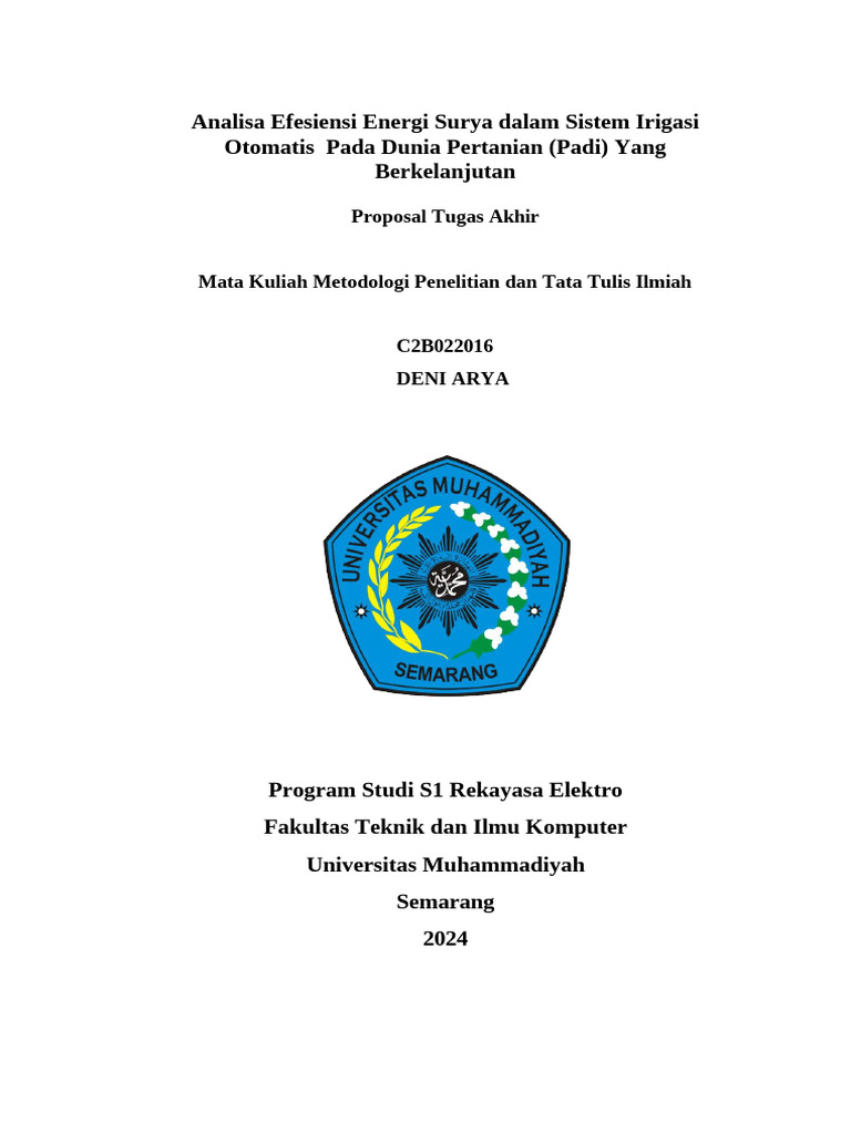 Tugas Proposal Ta Metopen Deni Arya | PDF