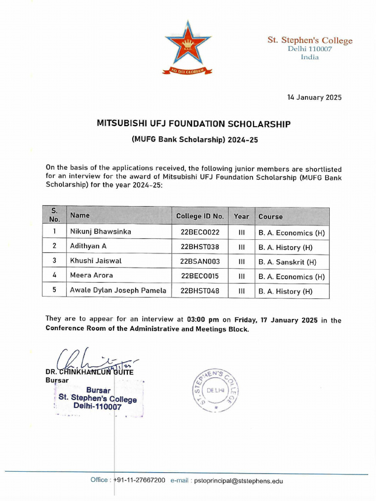 2. Interview Mitsubishi UFJ Foundation Scholarship | PDF