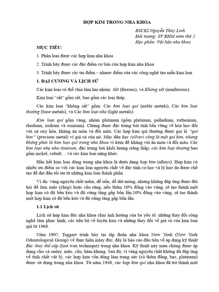 H P KIM TRONG NHA KHOA - C Linh | PDF