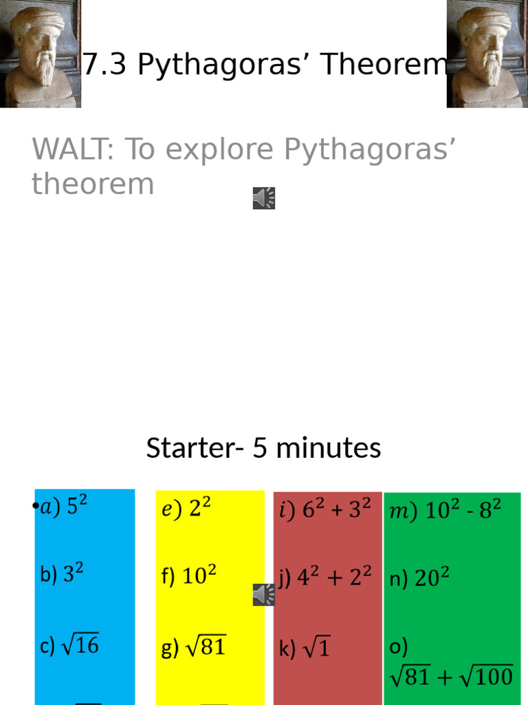 7 3 Pythagoras Theorem | PDF | Triangle | Pythagoras